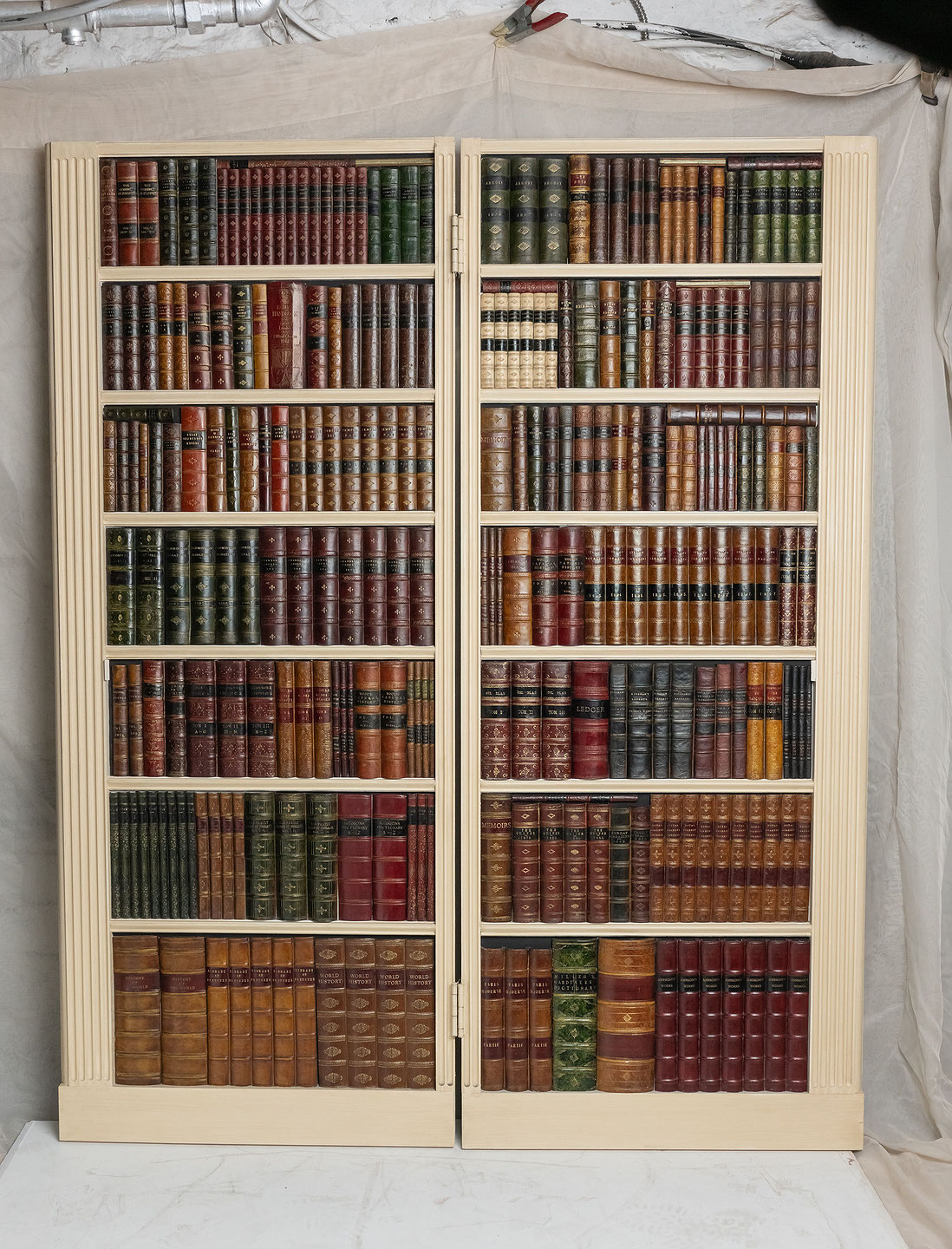 Pair of Faux Library Book Binding Decorative Panels - Milord antiques ...